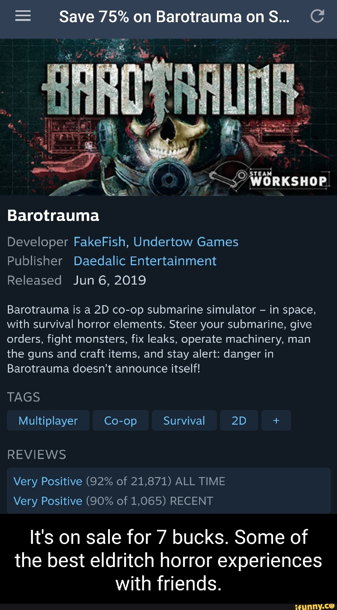 Barotrauma memes. Best Collection of funny Barotrauma pictures on iFunny