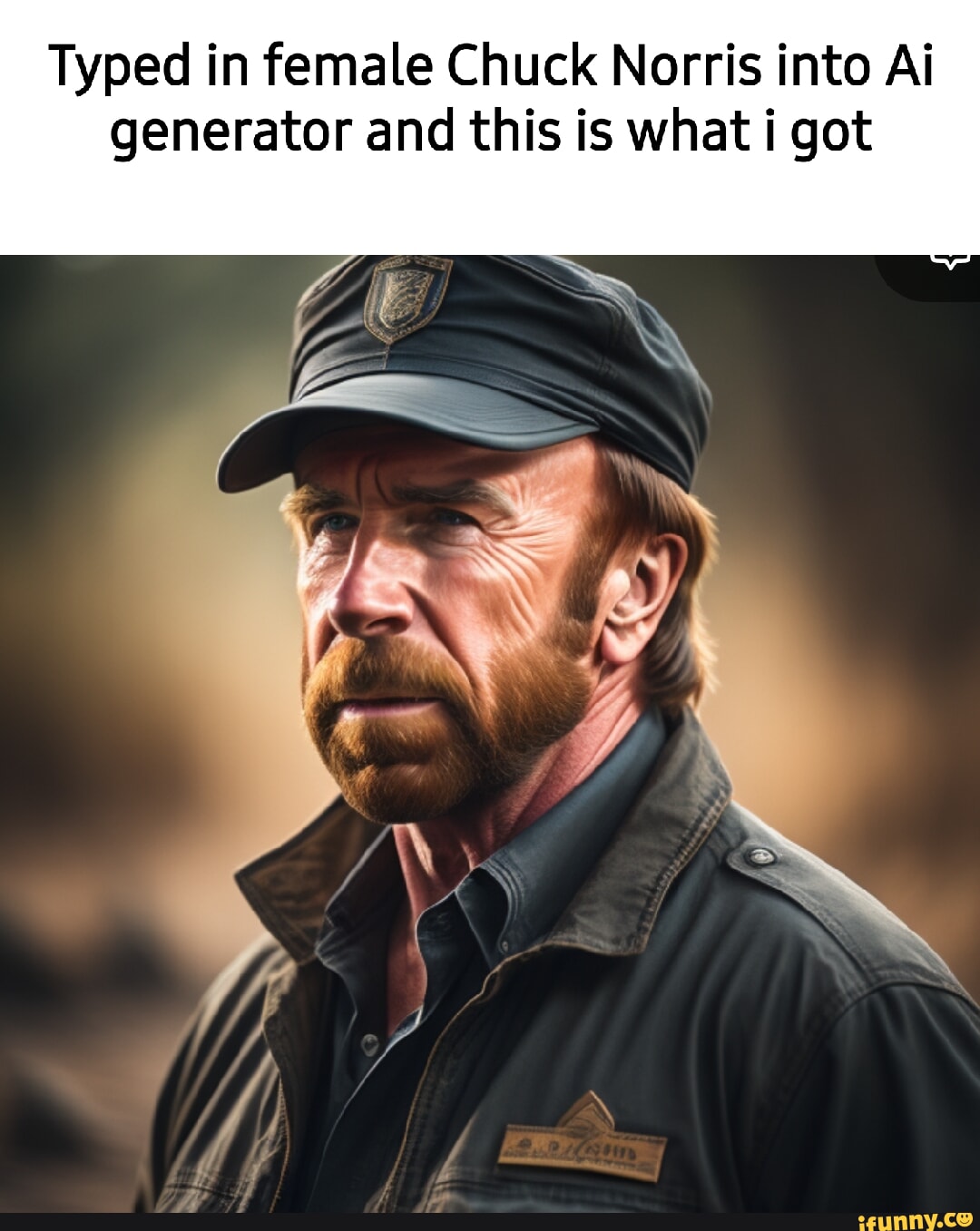 Typed in female Chuck Norris into Ai generator and this is what i got ...