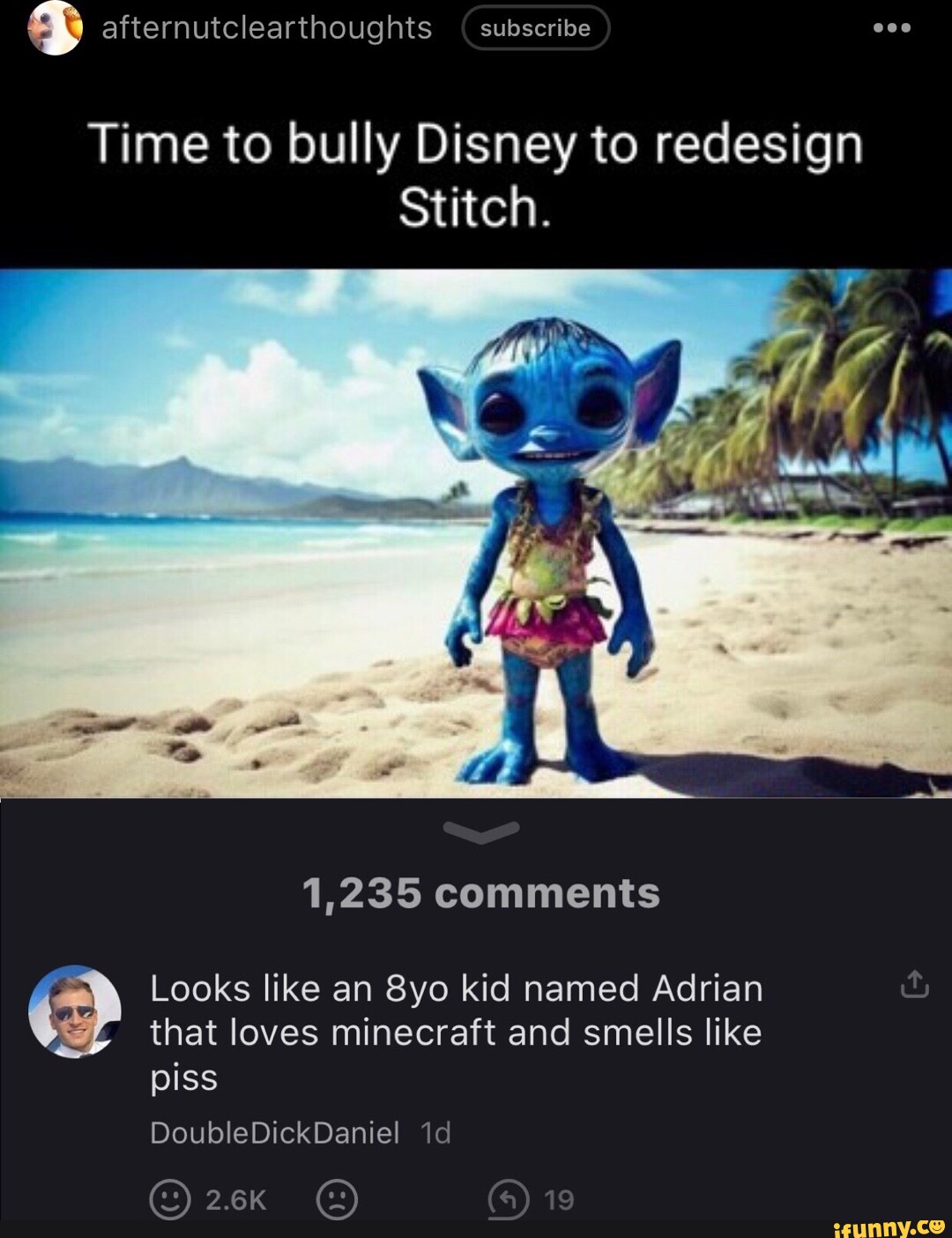 Afternutclearthoughts subscribe Time to bully Disney to redesign Stitch ...