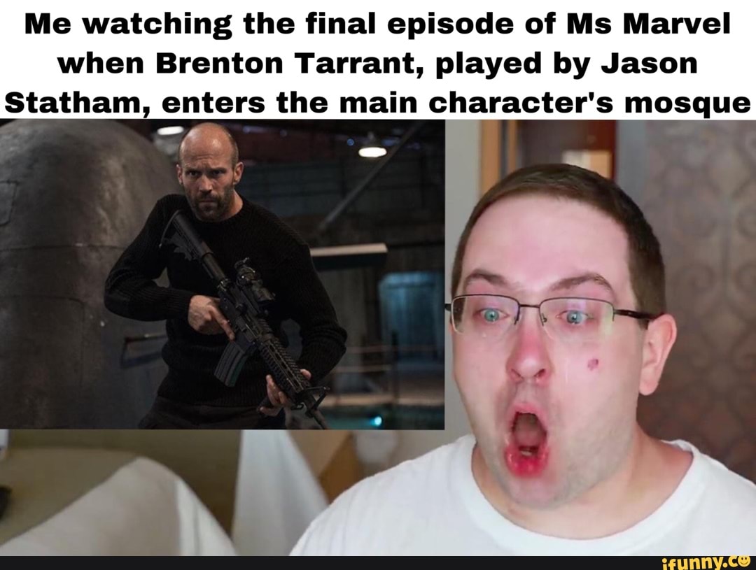 Me watching the final episode of Ms Marvel when Brenton Tarrant, played ...