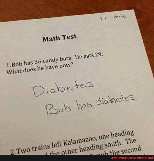 Math Test ndy bars- He eats 29- Bob has 36 cal e nOw? What does he hav ...