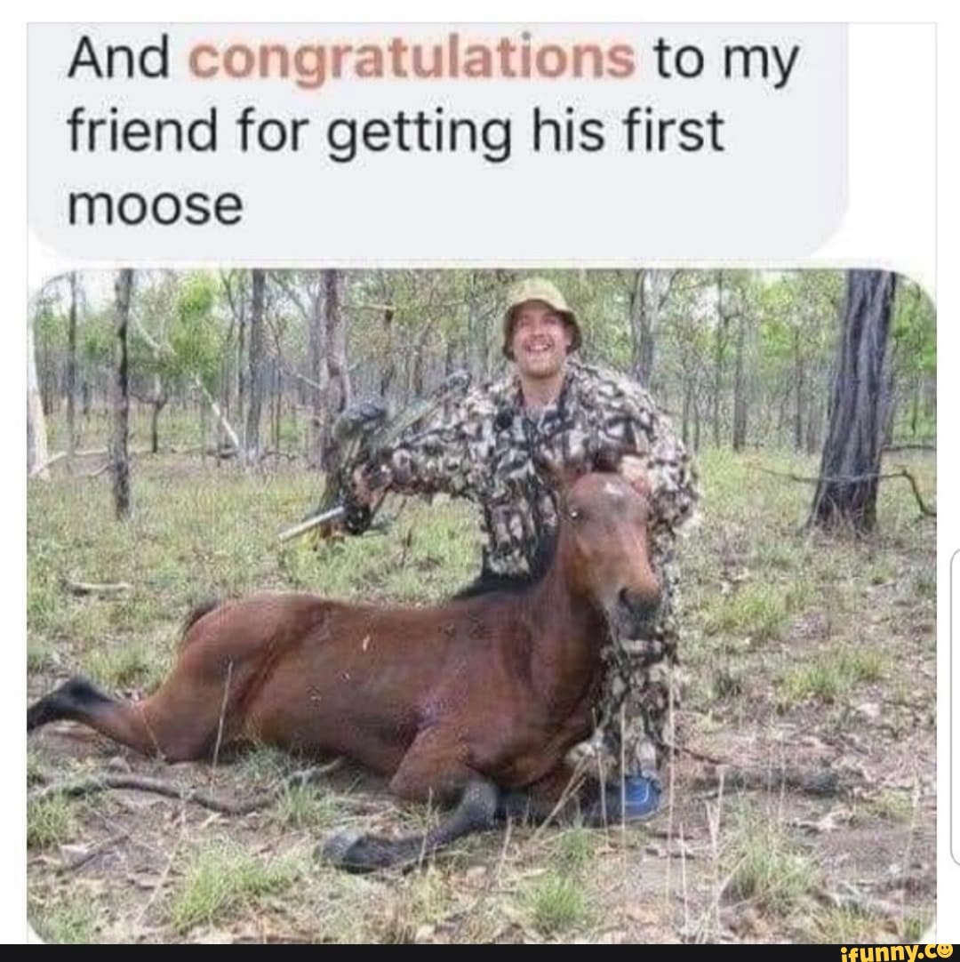 And congratulations to my friend for getting his first Moose - iFunny