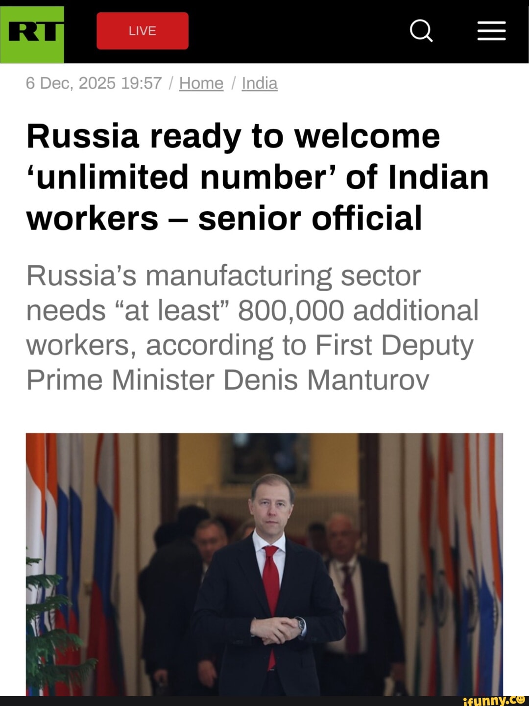 6 Dec, 2025 / Home / India I Russia ready to welcome 'unlimited number ...