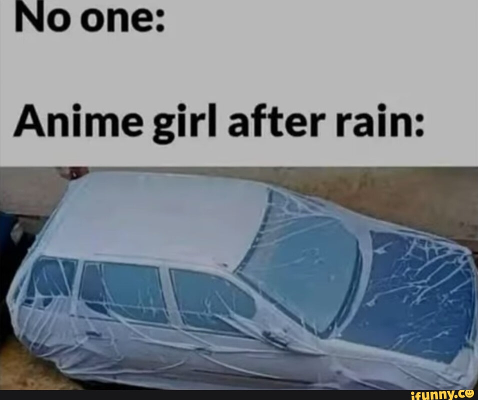 NO one: Anime girl after rain: - iFunny