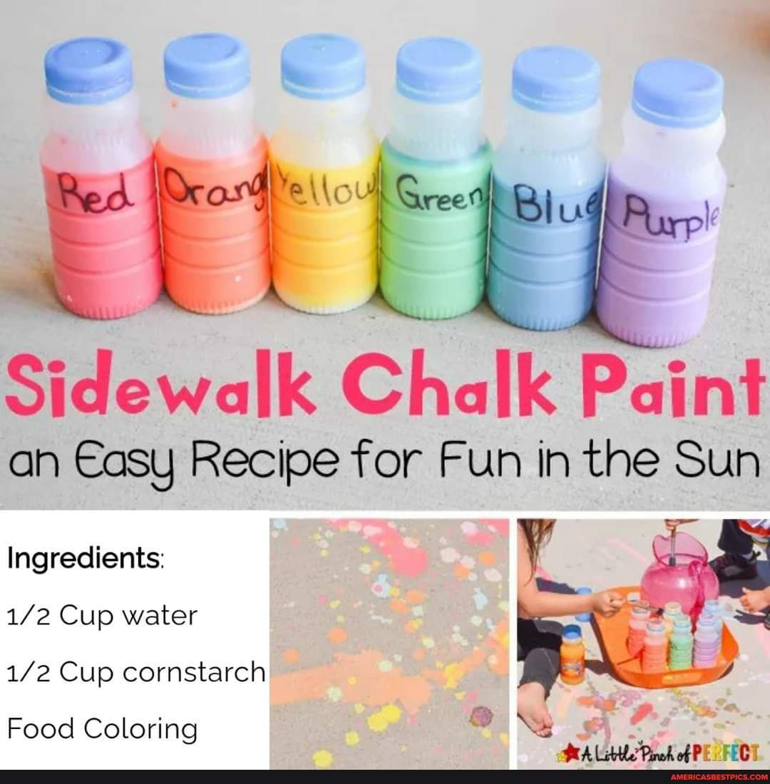 Sidewalk Chalk Paint an Easy Recipe for Fun in the Sun il Ingredients ...