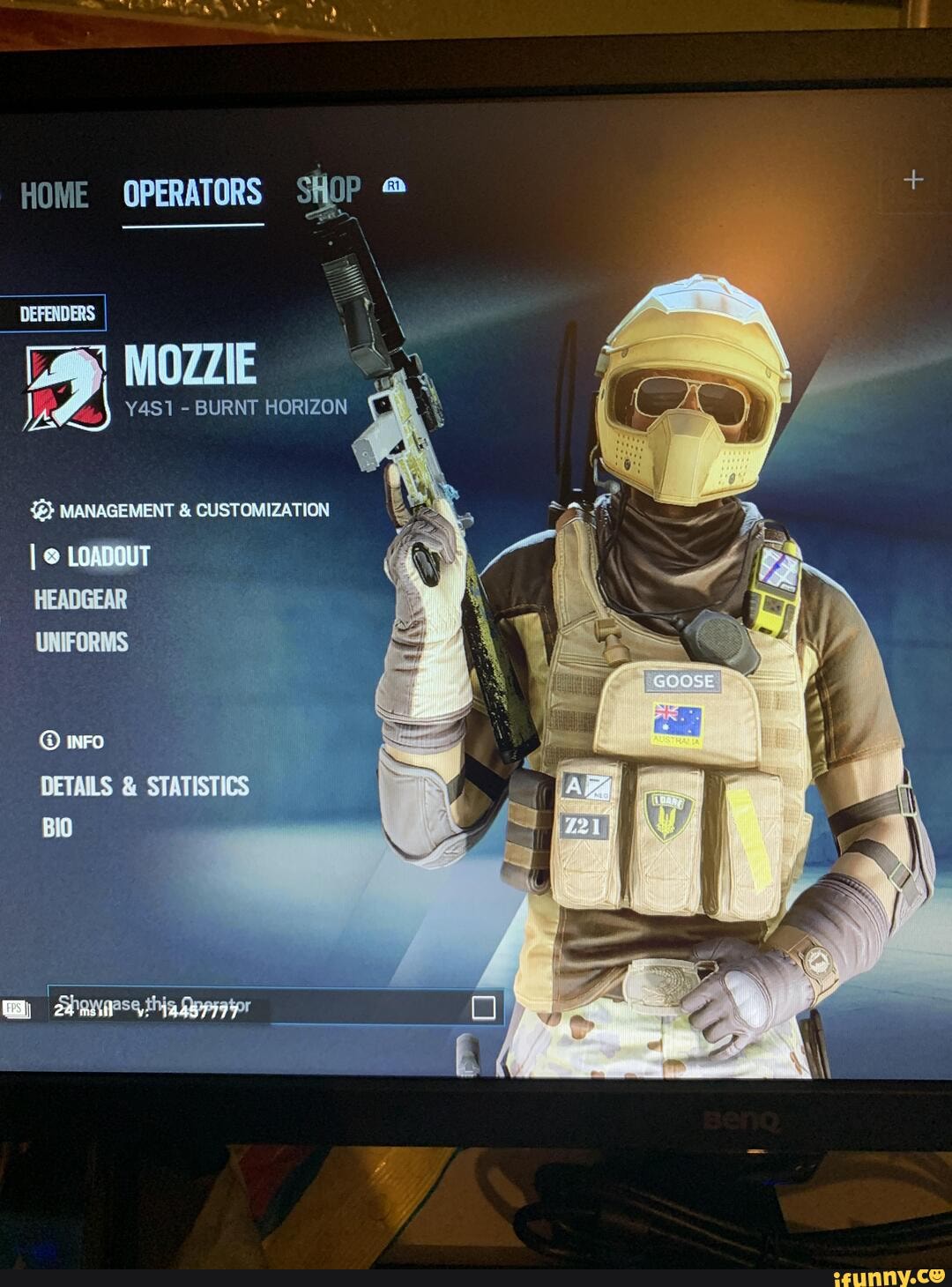 HOME OPERATORS MOZZIE Y4S1- BURNT HORIZON 4&} MANAGEMENT & CUSTOMIZATION I LOADOUT HEADGEAR ...