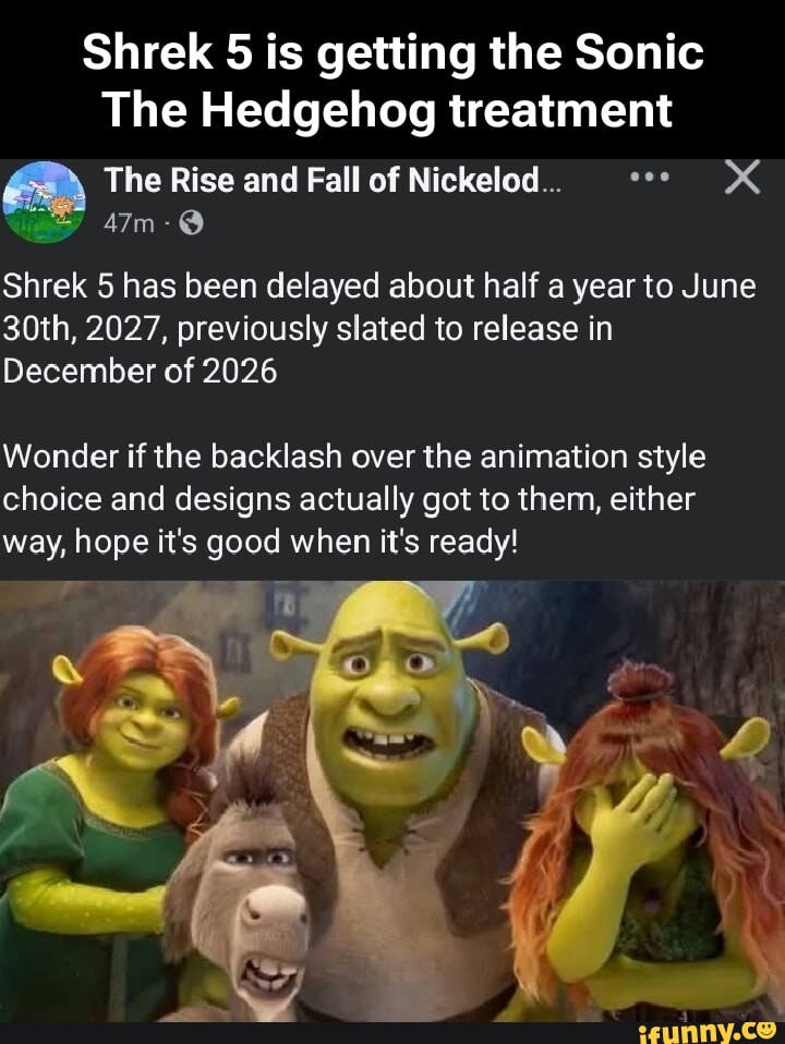 Shrek 5 is getting the Sonic The Hedgehog treatment The Rise and Fall ...