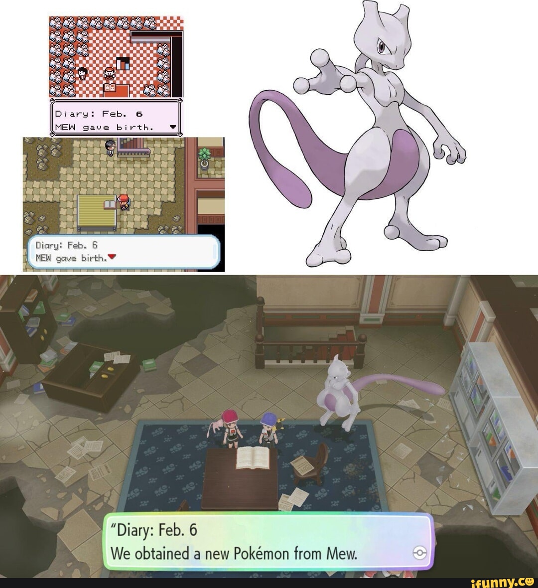 Diarys Fab gave births "Diary: Feb. 6 I We obtained anew Pokemon from ...