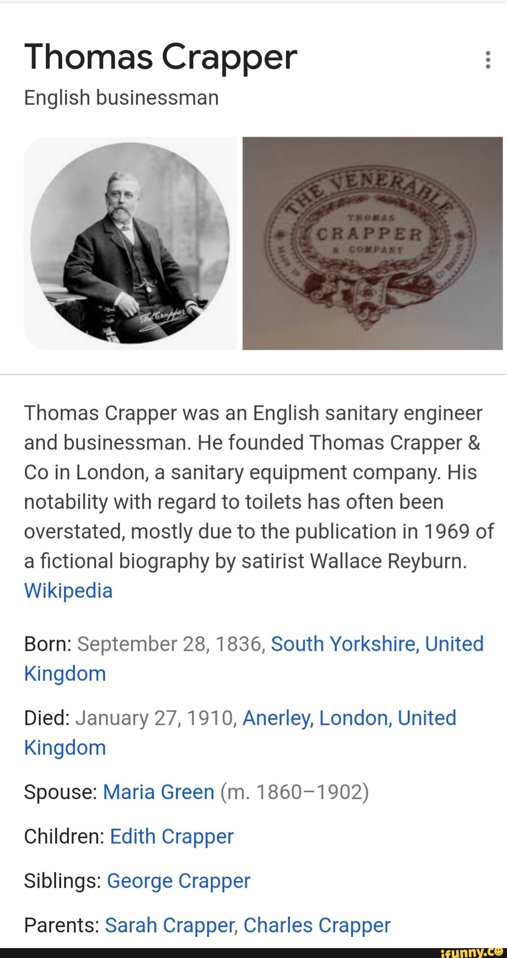 Thomas Crapper English businessman Thomas Crapper was an English ...