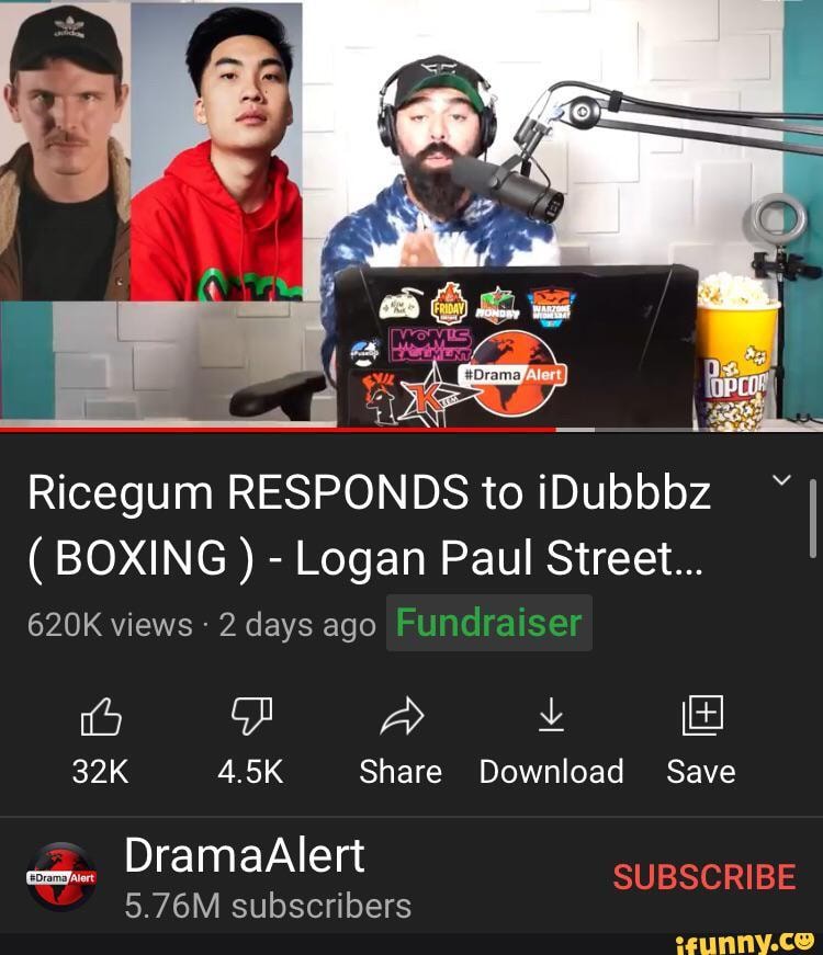 Ricegum RESPONDS to iDubbbz ~ ( BOXING ) - Logan Paul Street... 620K ...