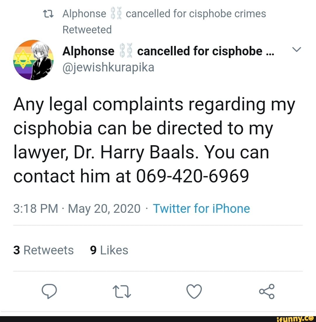 TY Alphonse I" cancelled for cisphobe crimes A Wu) Alphonse I cancelled ...