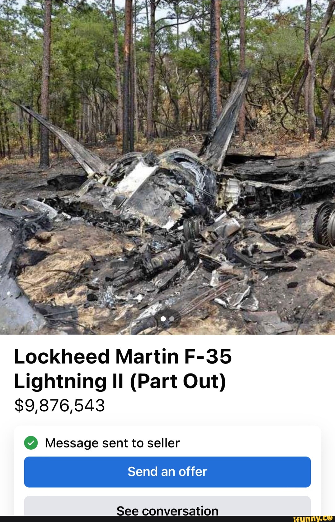 Lockheed Martin F-35 Lightning II (Part Out) $9 876,543 Message sent to ...