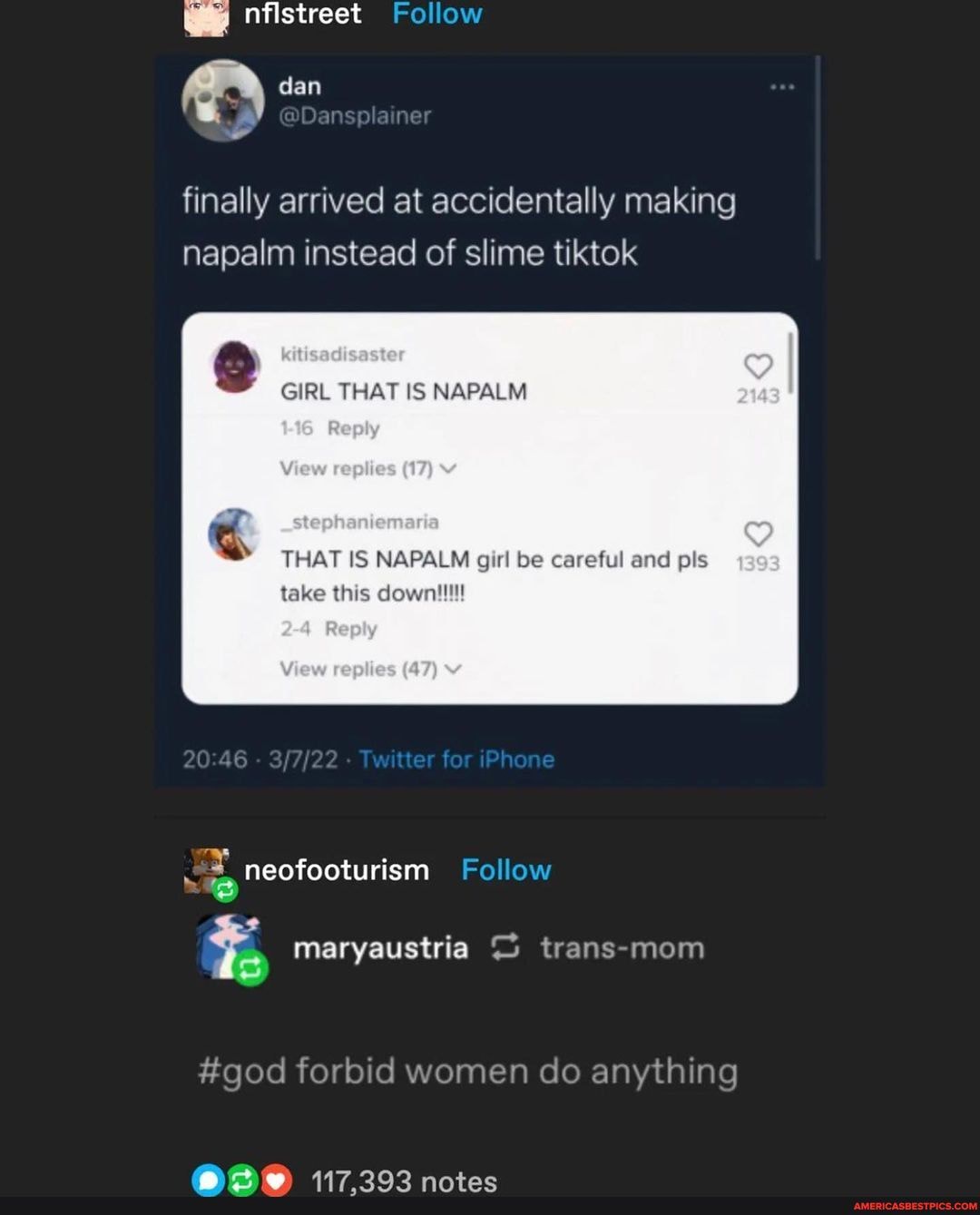 Nflstreet Follow dan finally arrived at accidentally making napalm ...