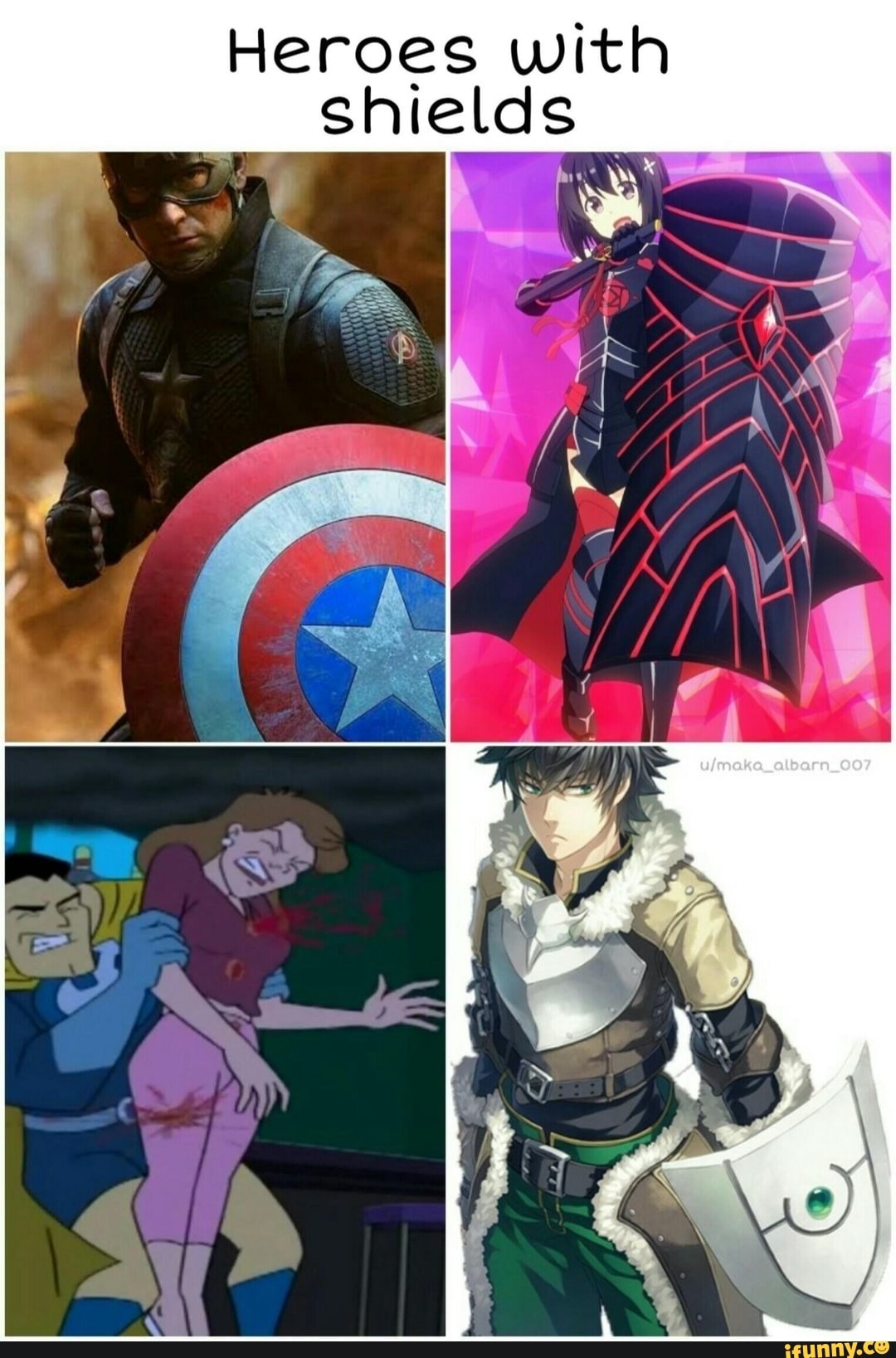 Heroes with shields - iFunny