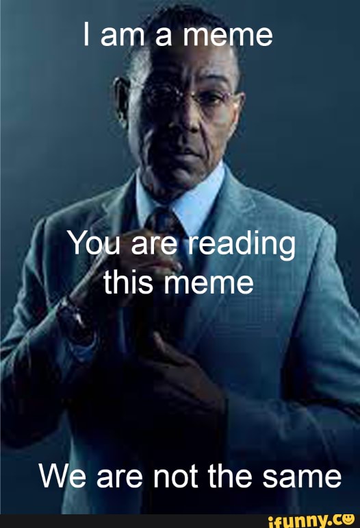 I am meme You are reading this meme We are not the same - iFunny