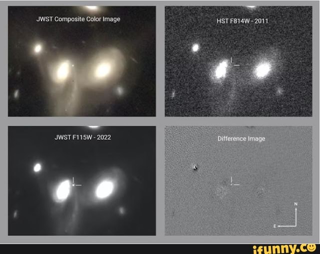 JWST Composite Color Image HST F814W-2011 JWST F115W- 2022 - iFunny