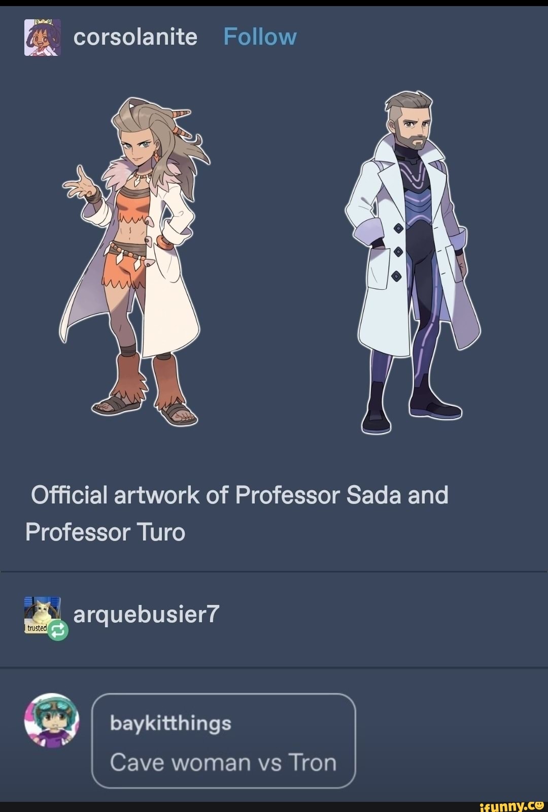 Corsolanite Follow Official artwork of Professor Sada and Professor ...