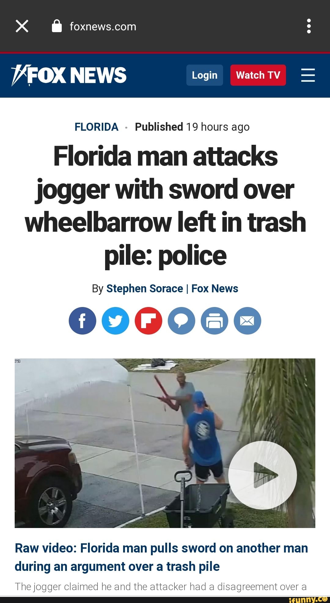 FLORIDA - Published19 hours ago Florida man attacks jogger with sword ...