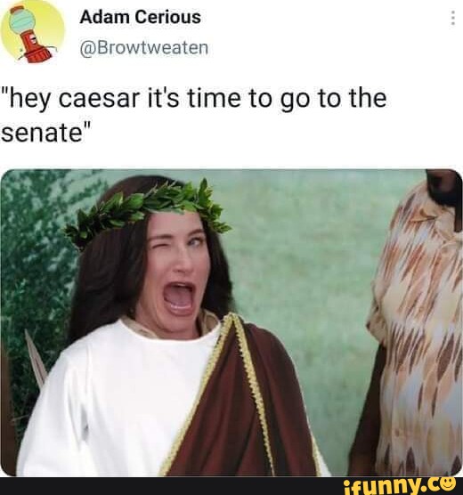 Adam Cerious @Browtweaten "hey caesar it's time to go to the senate ...