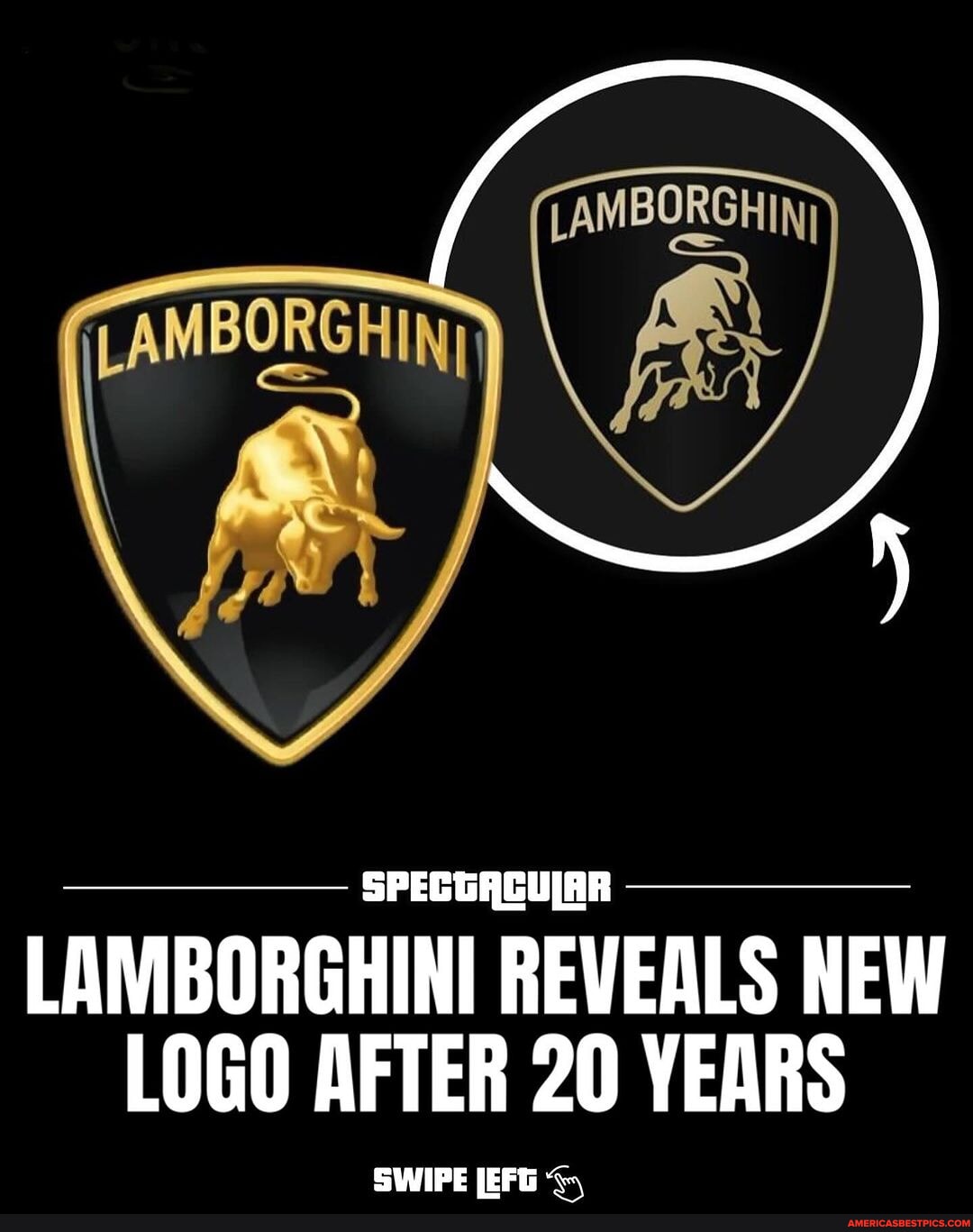 Swipe Lamborghini introduces a revamped logo after over two decades ...
