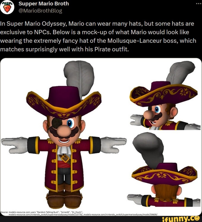 Supper Mario Broth In Super Mario Odyssey, Mario can wear many hals, but some hals are exclusive ...