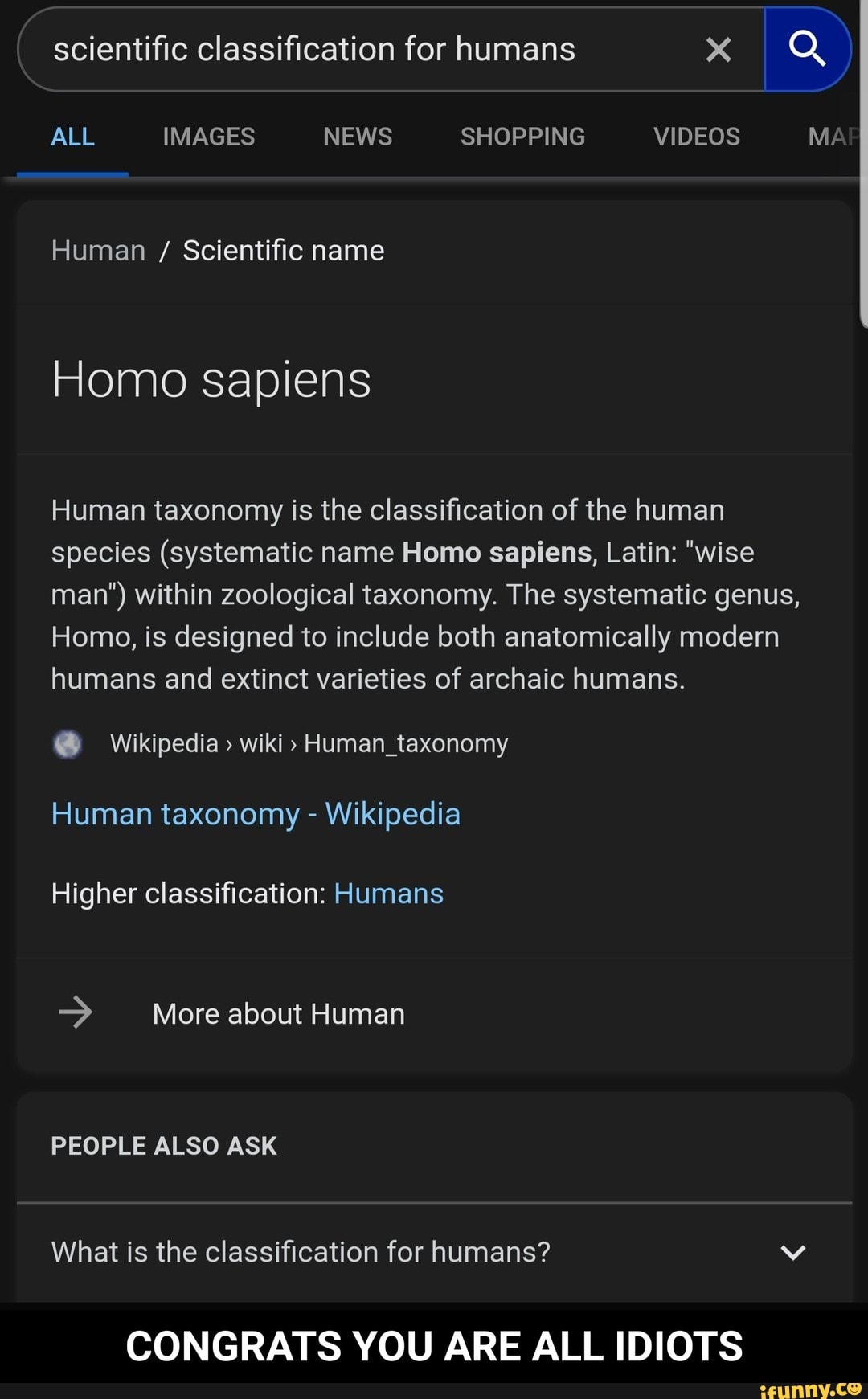 Human taxonomy is the classiﬁcation of the human species (systematic ...