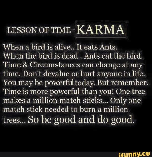 LESSON OF TIME (KARMA When a bird is alive.. It eats Ants. When the ...