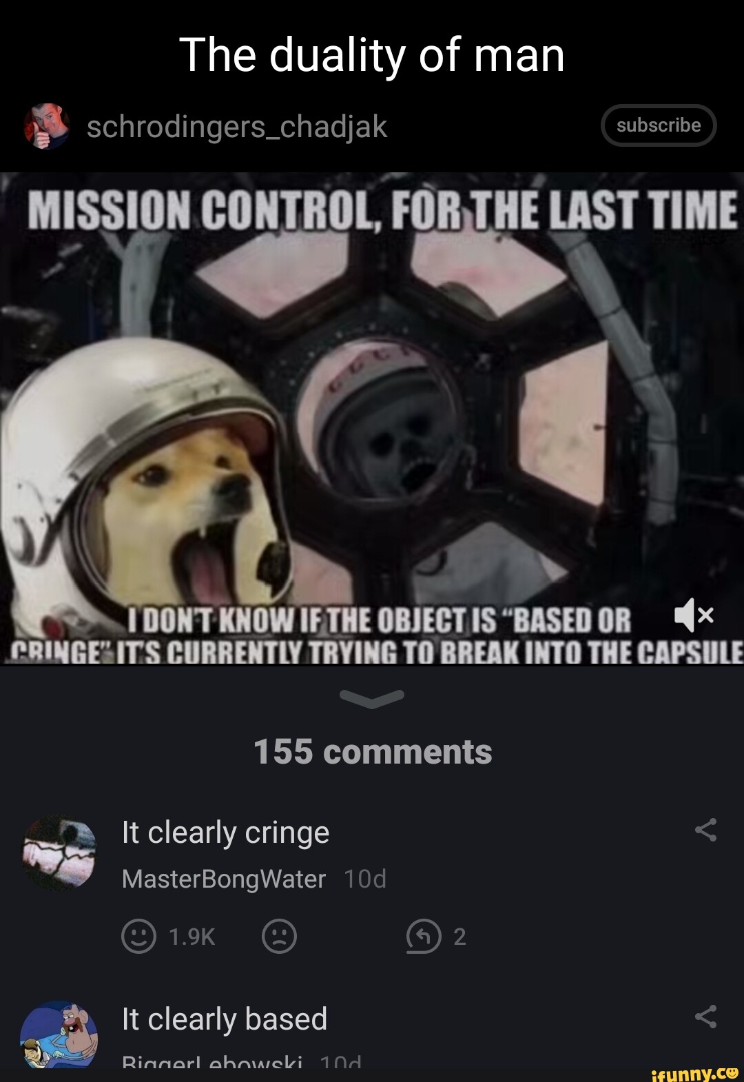 The duality of man schrodingers_chadjak subscribe MISSION CONTROL, FORT ...