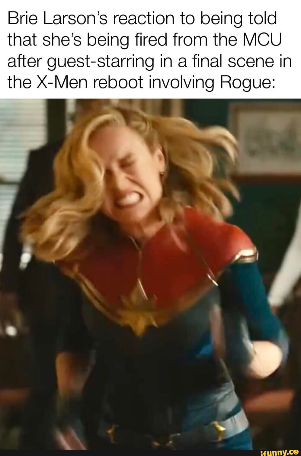 Brie Larson's reaction to being told that she's being fired from the ...