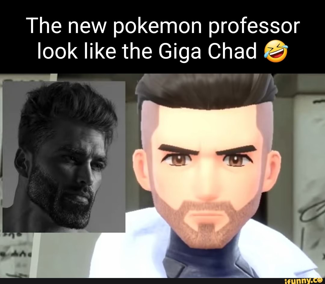 The new pokemon professor look like the Giga Chad - iFunny