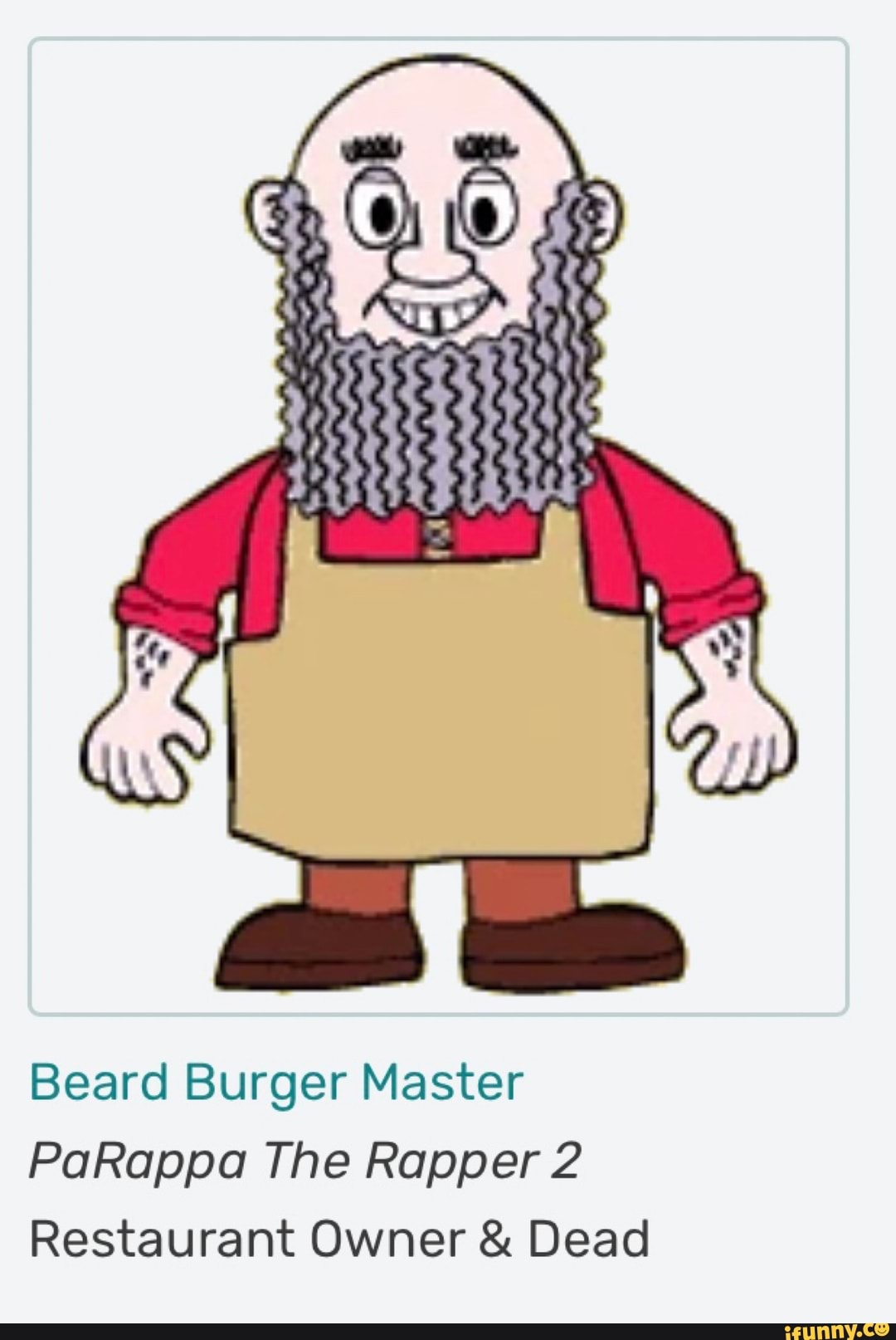 Beard Burger Master PaRappa The Rapper 2 Restaurant Owner & Dead - iFunny