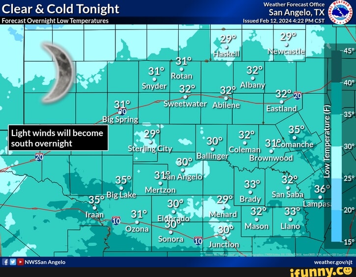 Clear & Cold Tonight Forecast Low Temperatures Issued Feb 12, 2024 ...