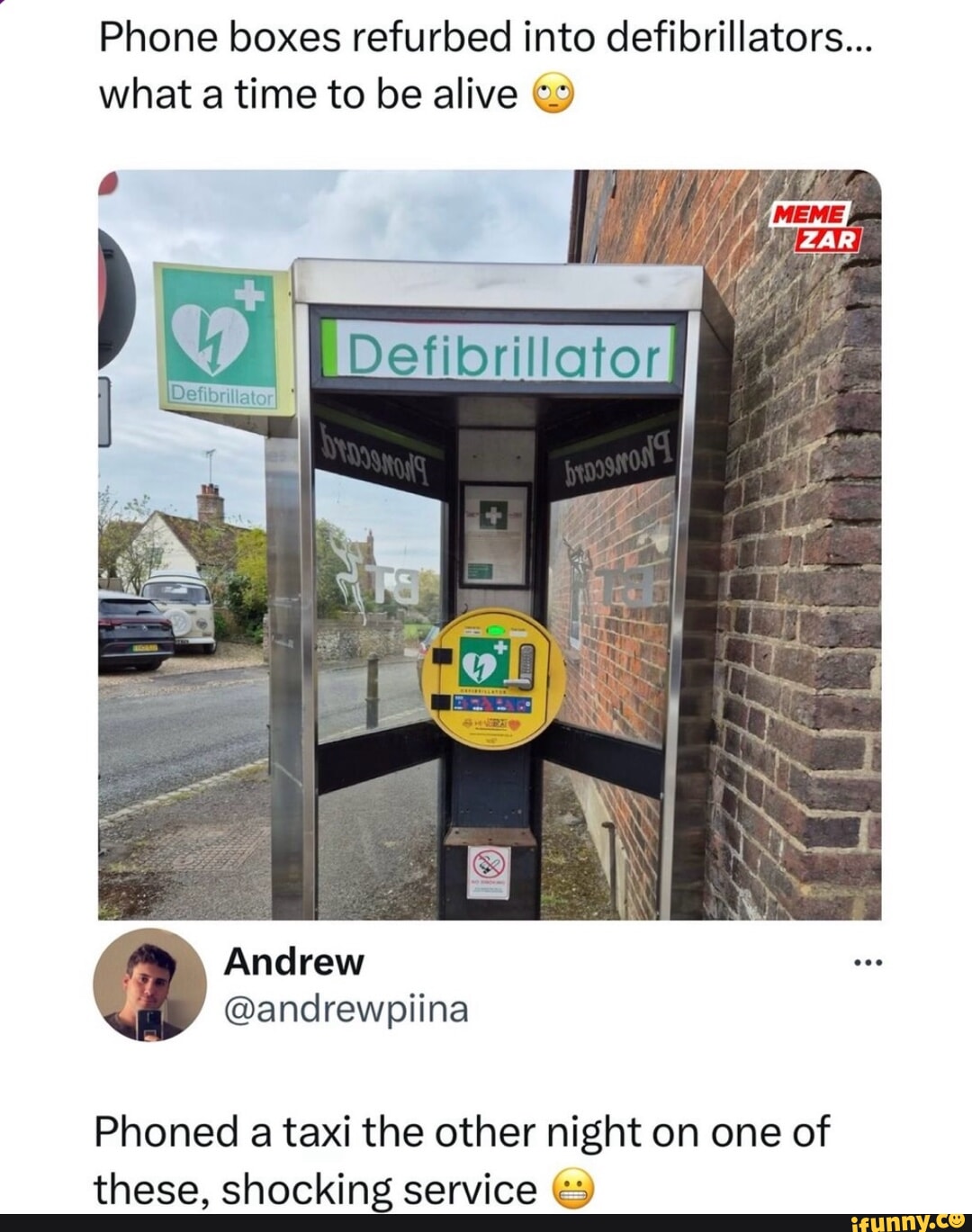 Phone boxes refurbed into defibrillators... what a time to be alive ...