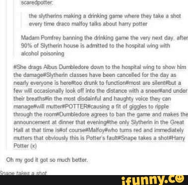 The sithering making drinking game where they take shot 'every time ...