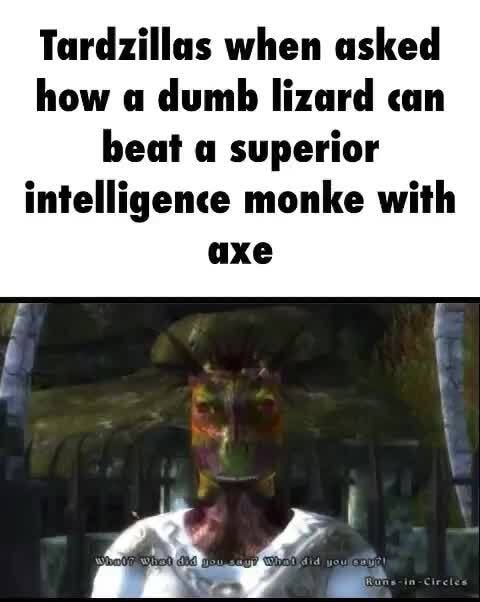 Tardzillas when asked how a dumb lizard can beat a superior ...