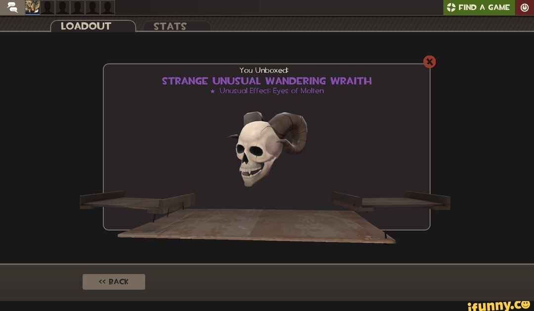 LOADOUT STATS FIND GAME You Unboxed: STRANGE UNUSUAL WANDERING WRAITH ...