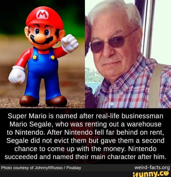 Super Mario is named after real-life businessman Mario Segale, who was ...