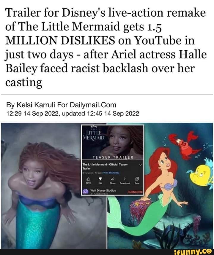 Trailer for Disney's live-action remake of The Little Mermaid gets 1.5 ...