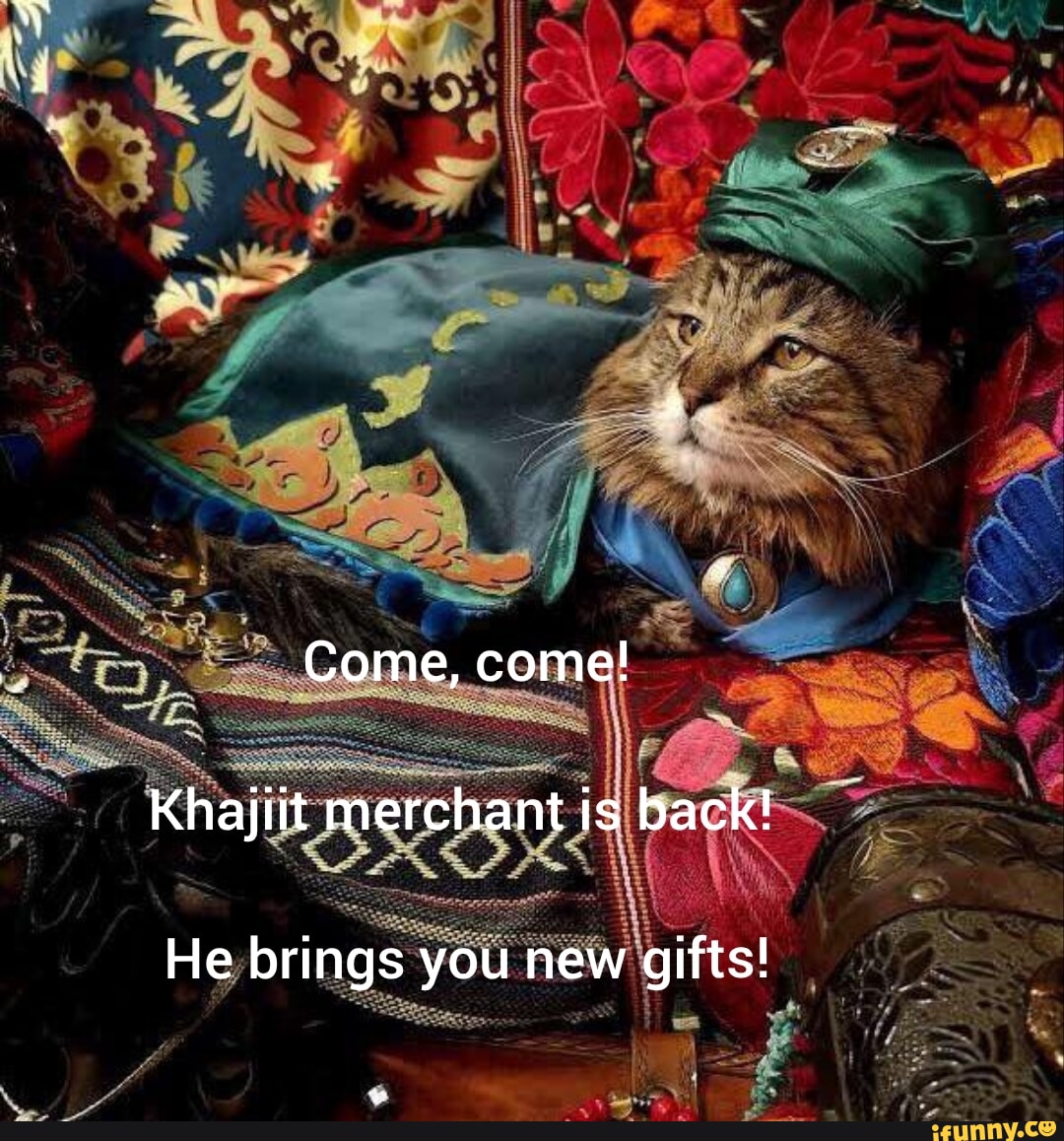 Come, come! Khajiit merchant is back! He brings you new gifts! - iFunny