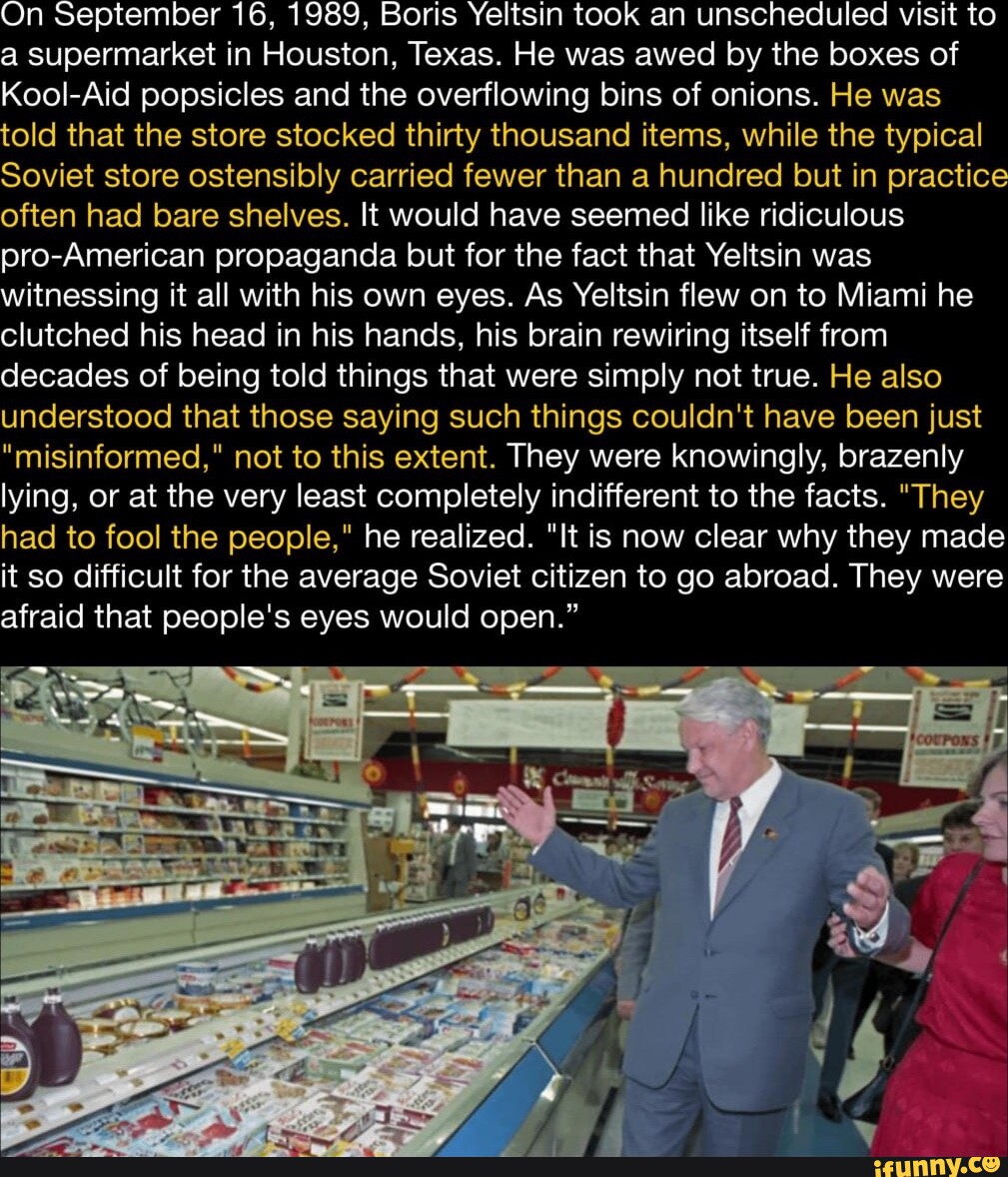 On September 16, 1989, Boris Yeltsin took an unscheduled visit to a ...