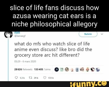 Slice of life fans discuss how azusa wearing cat ears is a niche ...