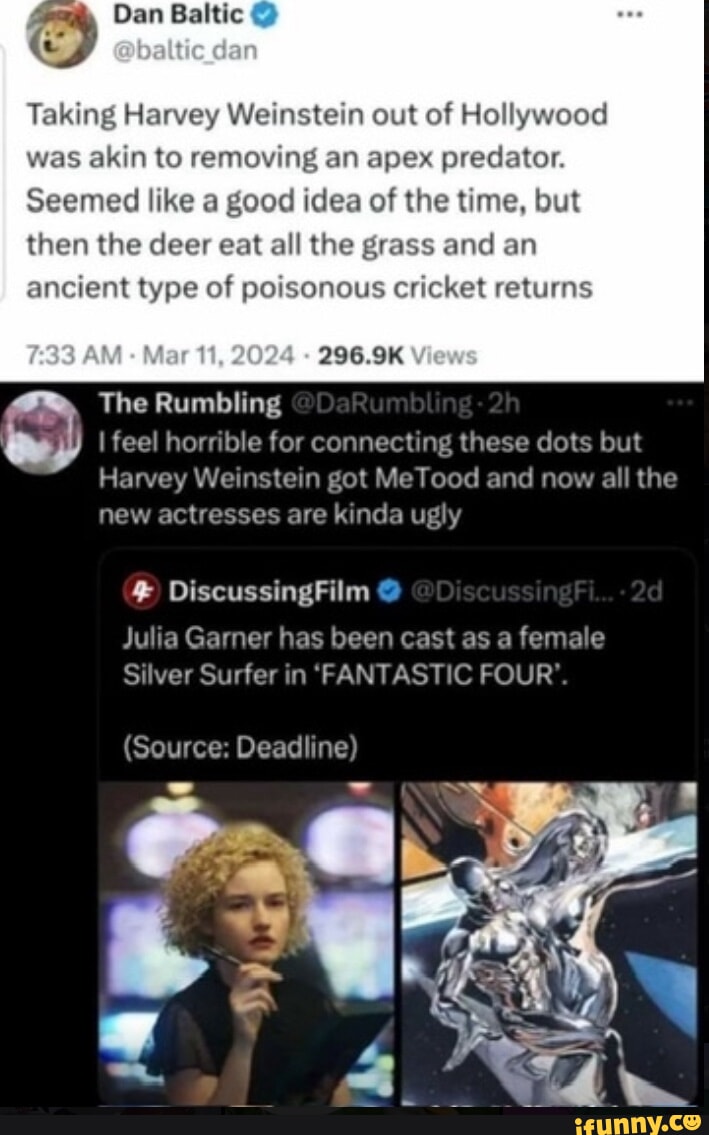 Dan Baltic @baltic dan Taking Harvey Weinstein out of Hollywood was ...