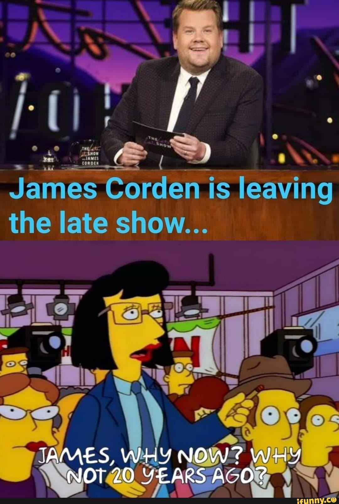 Asking the real questions - James Cordenis leaving the late show ...