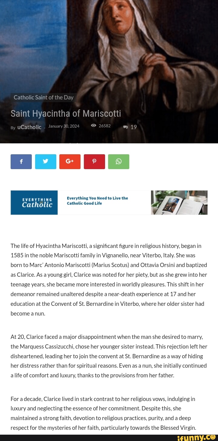 Catholic Saint of the D: Saint Hyacintha of Mariscotti uCatholic ...