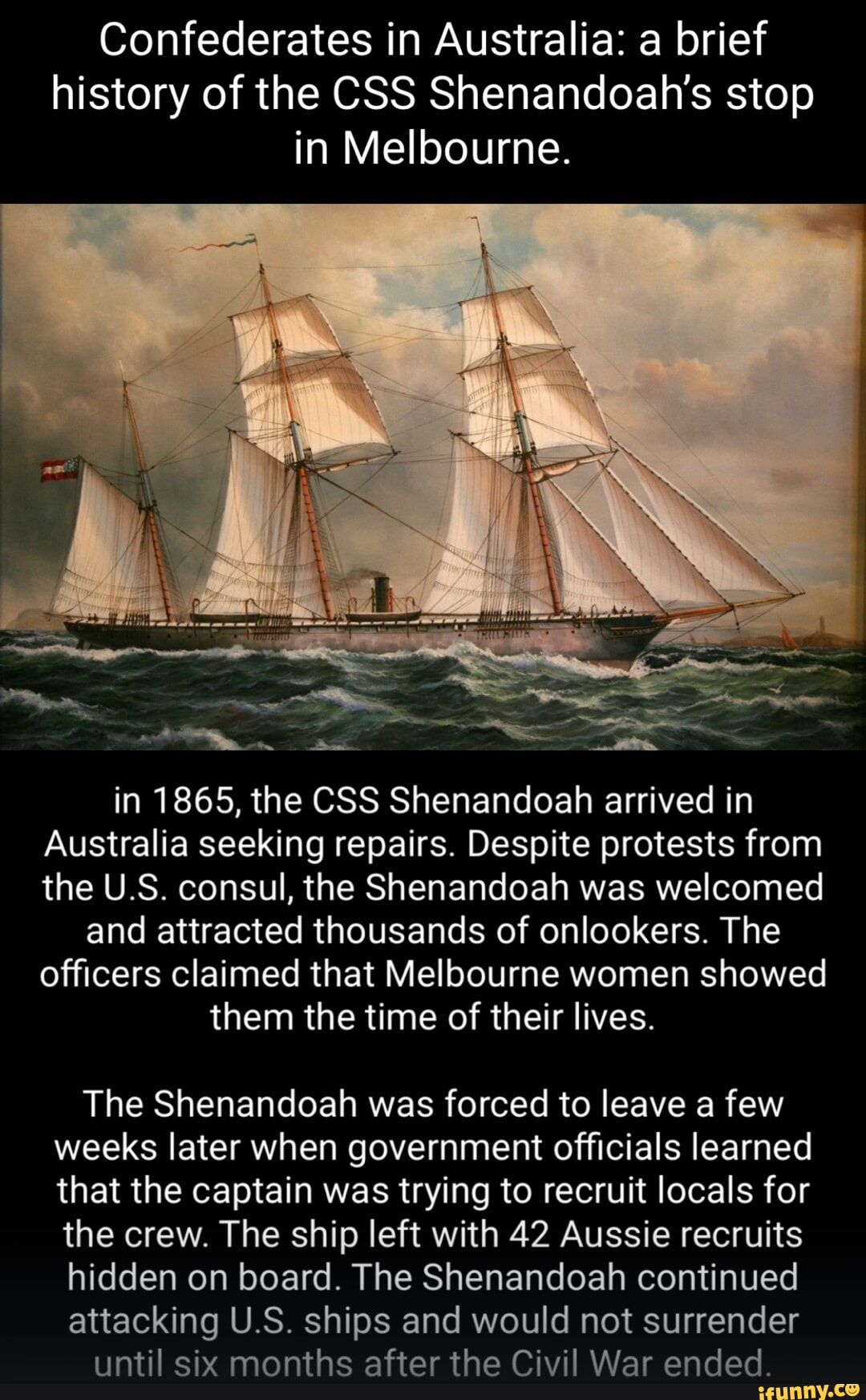 Confederates in Australia: a brief history of the CSS Shenandoah's stop ...