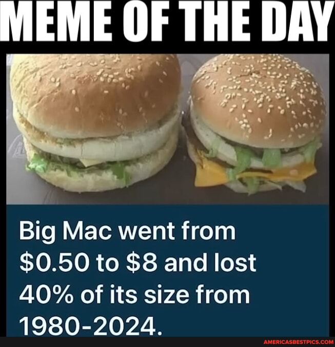 MEME OF THE DAY Big Mac went from $0.50 to $8 and lost 40% of its size ...