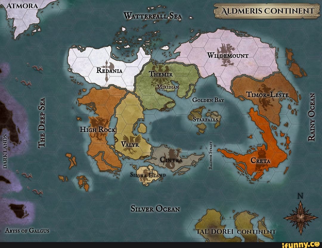 RPG MAP - WATTERFALLDEA ALDMERIS CONTINENT WILDEMOUNT 'TIMOR IE DEEP ...