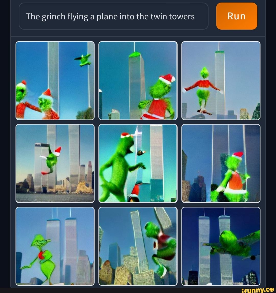 The grinch flying a plane into the twin towers Run - iFunny