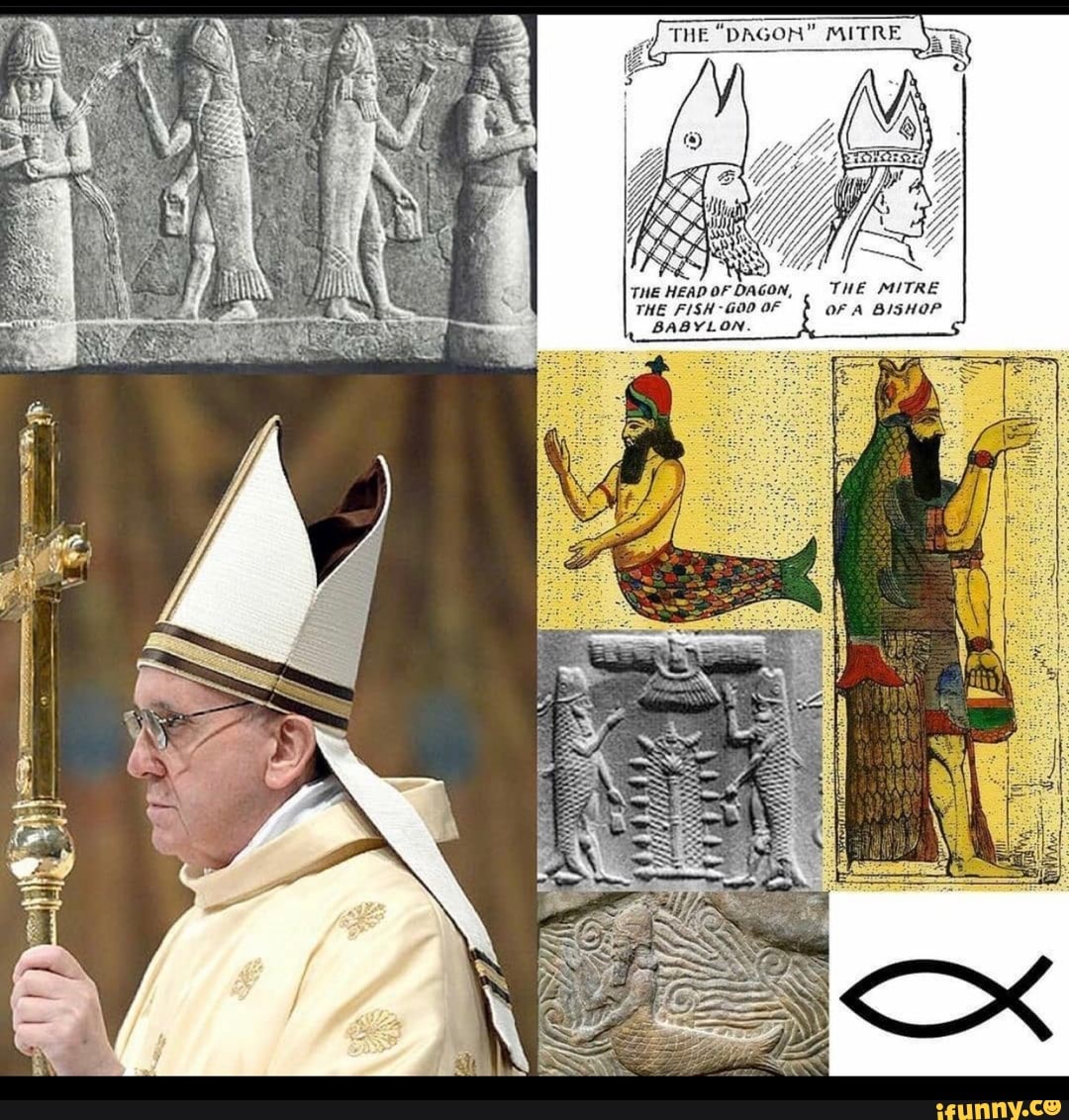 THE ON" MITRE THE HEAD OF DAGON, THE MITRE THE FISH OF oF A BISHOP ...