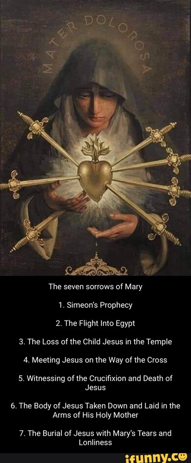 The seven sorrows of Mary 1. Simeon's Prophecy 2. The Flight Into Egypt ...